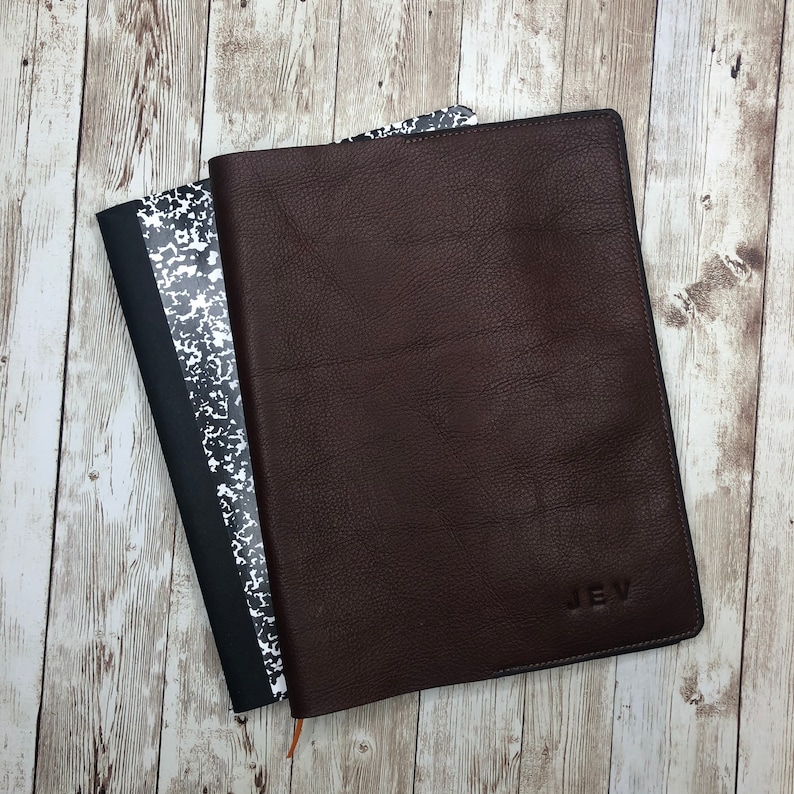 Composition Notebook Leather Cover Personalized Refillable - Etsy