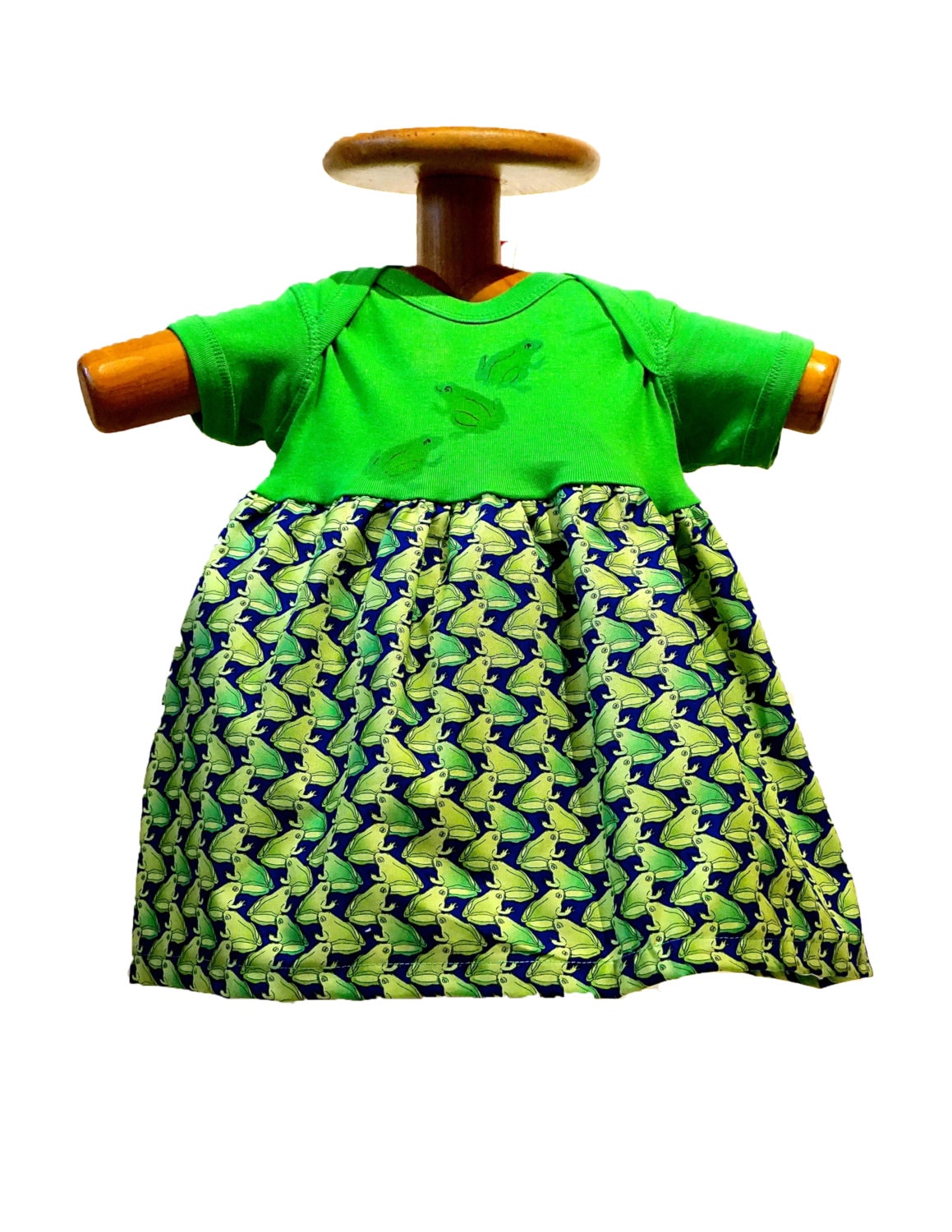 Frog dress hand made and hand painted baby shower gift infant girls ...