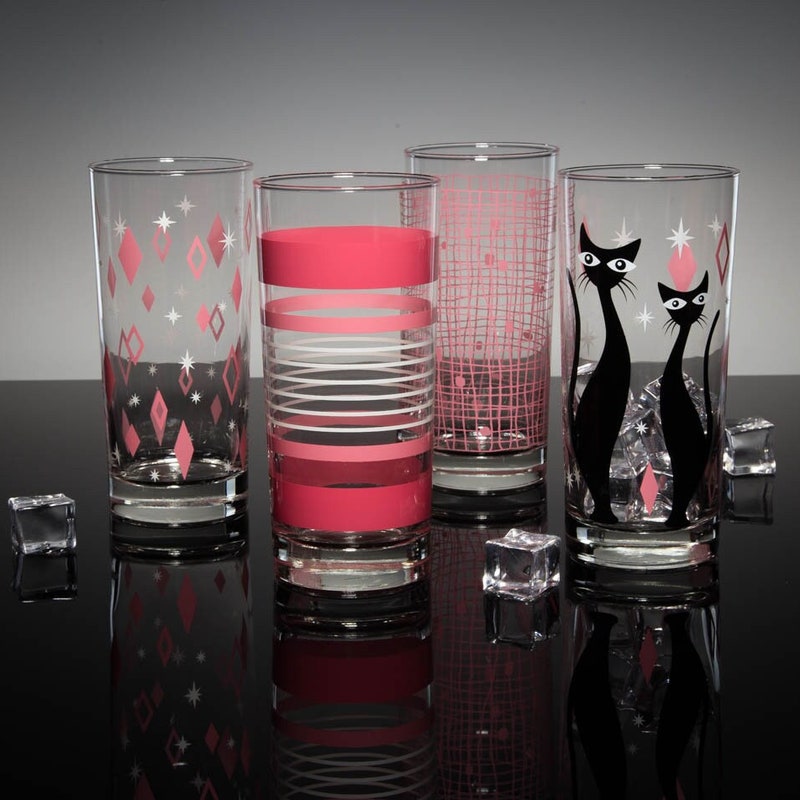 Mcm Pink Drinking Glasses - Etsy