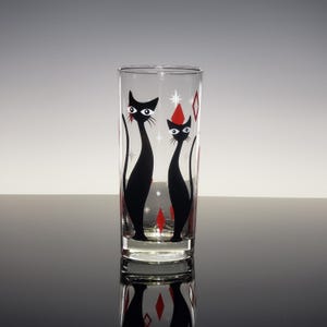 Atomic Cat Drinking Glasses: MCM Retro Cocktail Set of 8 - Etsy