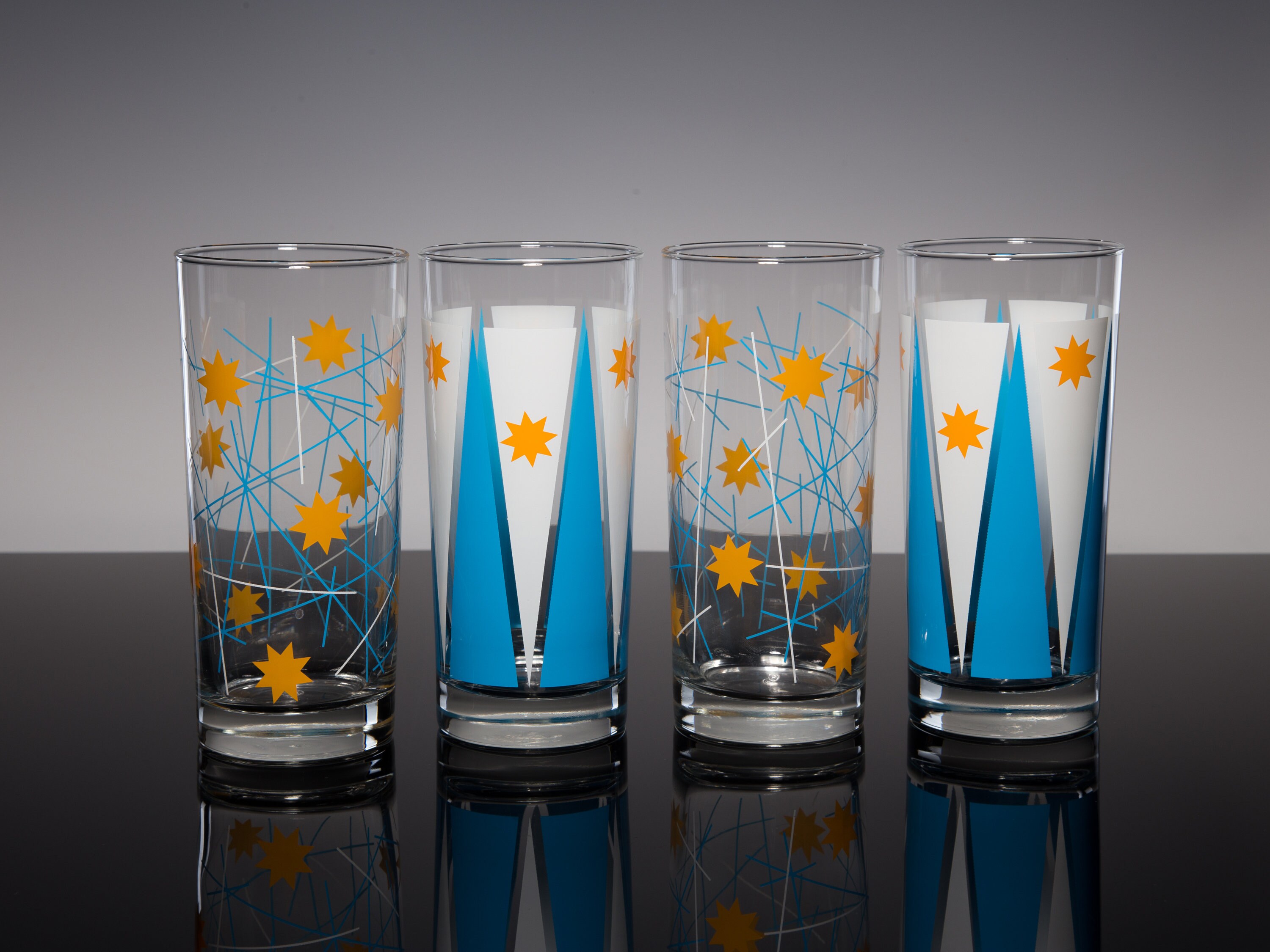 MCM Sparks Glass Drinkware Set - Etsy