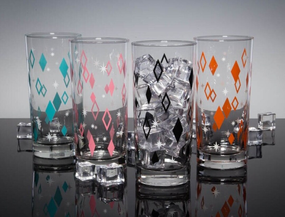 Diner Diamonds 4-color Collins Set of MCM Mid Century Modern Vintage ...