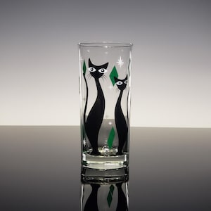 Atomic Cat Drinking Glasses: MCM Retro Cocktail Set of 8 - Etsy