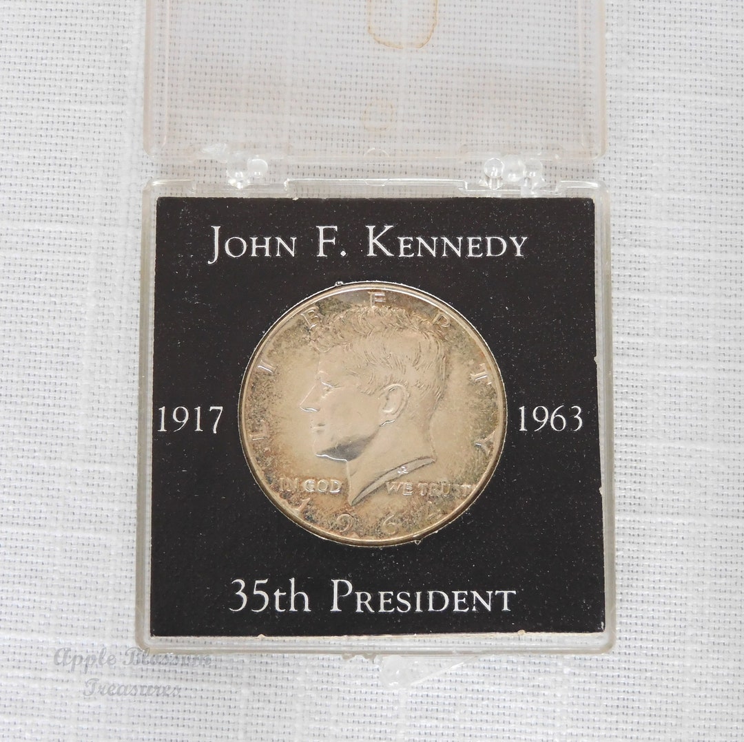 Vintage 1964 John F. Kennedy Half Dollar Coin in Case 90% - Etsy