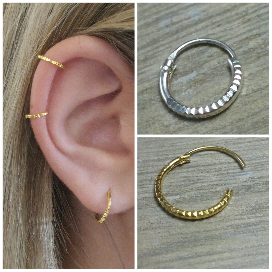 Cartilage Hoop, Cartilage Piercing, Gold Cartilage Hoop, Helix Earring ...