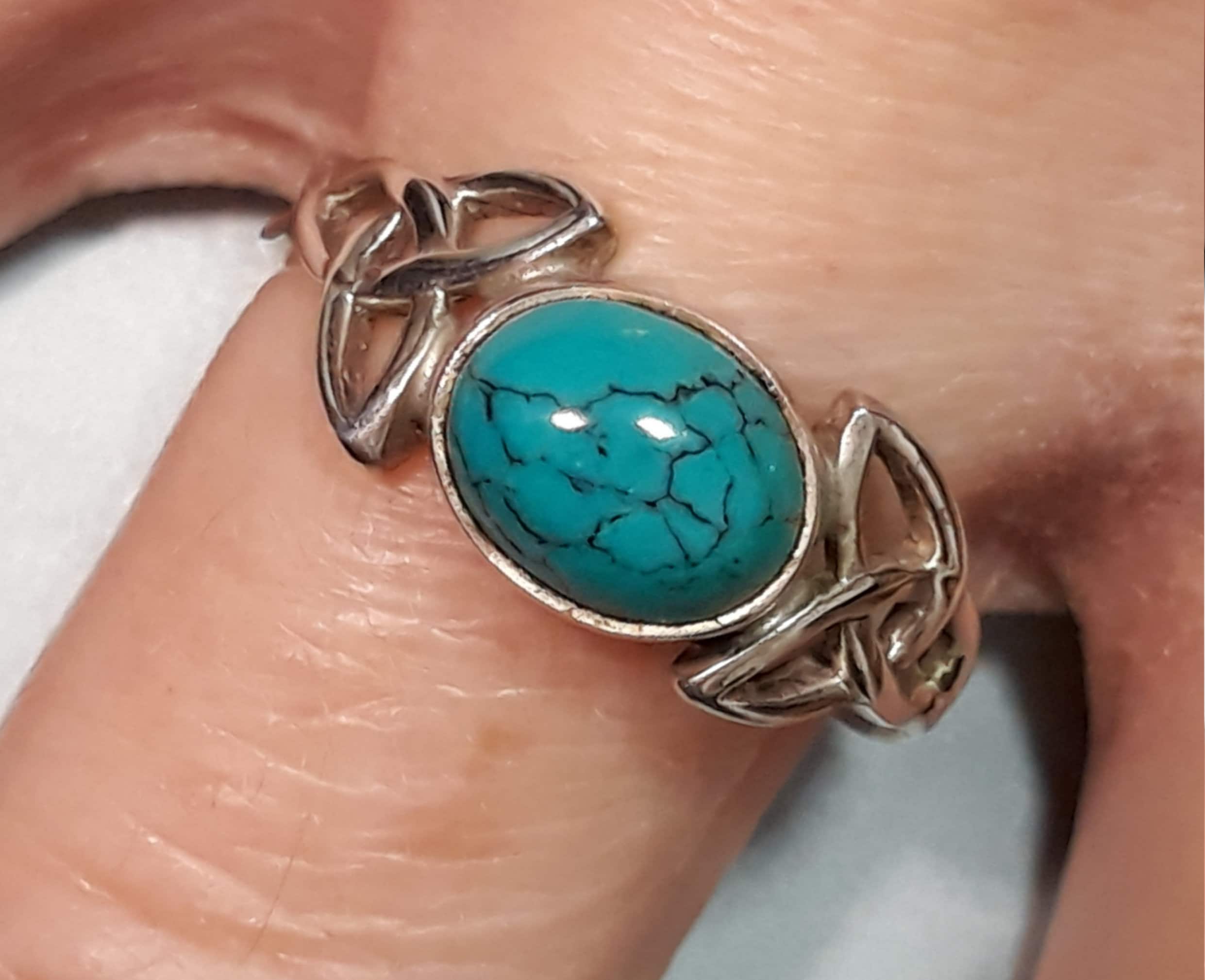 Sterling silver ring Turqoise stone jewelry Silver rings | Etsy