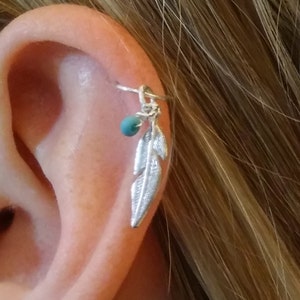 Helix Earring, Feather Cartilage ,helix Piercing, Cartilage Piercing ...