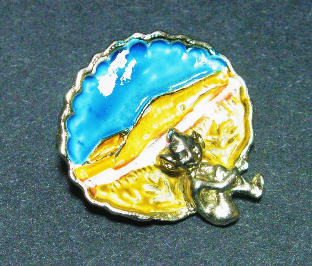 Enamel Pixie Brooch, Cornish Pixie & Shell Pin, Vintage Retro - Etsy