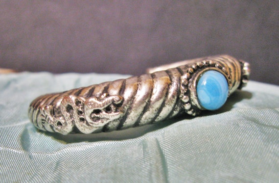 Dragon Bangle Silver Plated Chinese Dragon Cuff Brace… - Gem