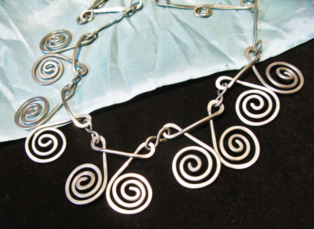 Spiral Necklace Celtic spiral of Life Hand Forged Scroll Work Necklace ...
