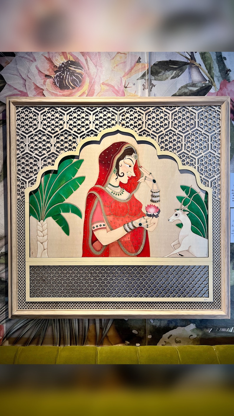 Bani Thani - a Rajasthani Queen Painted on Wood - Etsy