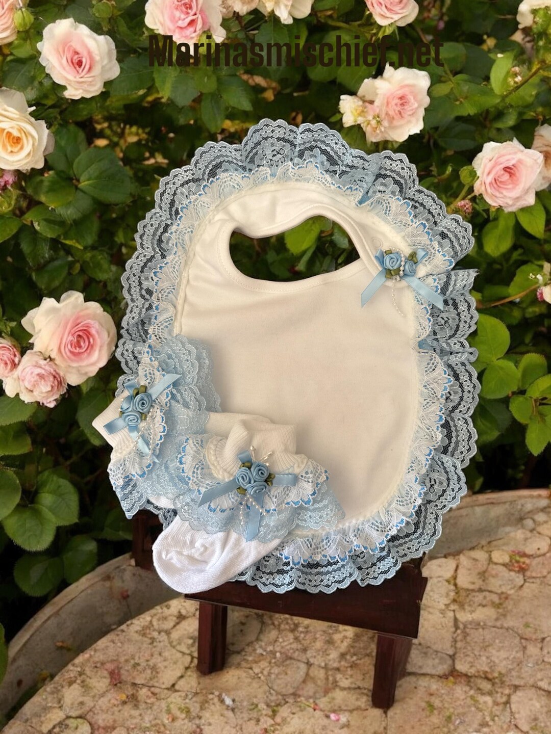 Spanish Style Frilly Bib and Socks - Etsy