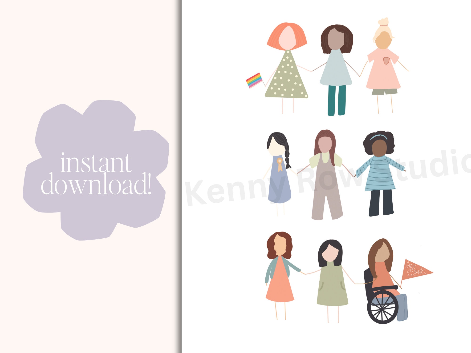 Girl Room Printable, Girls Art Printable, Nursery Art Digital Download ...