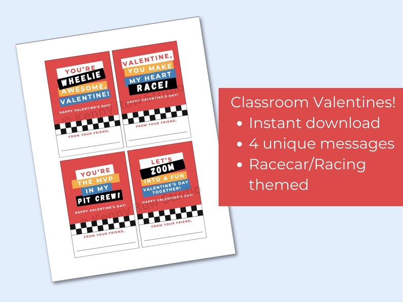 Race Car Valentine | Printable Valentines | Hot Wheels Valentines ...