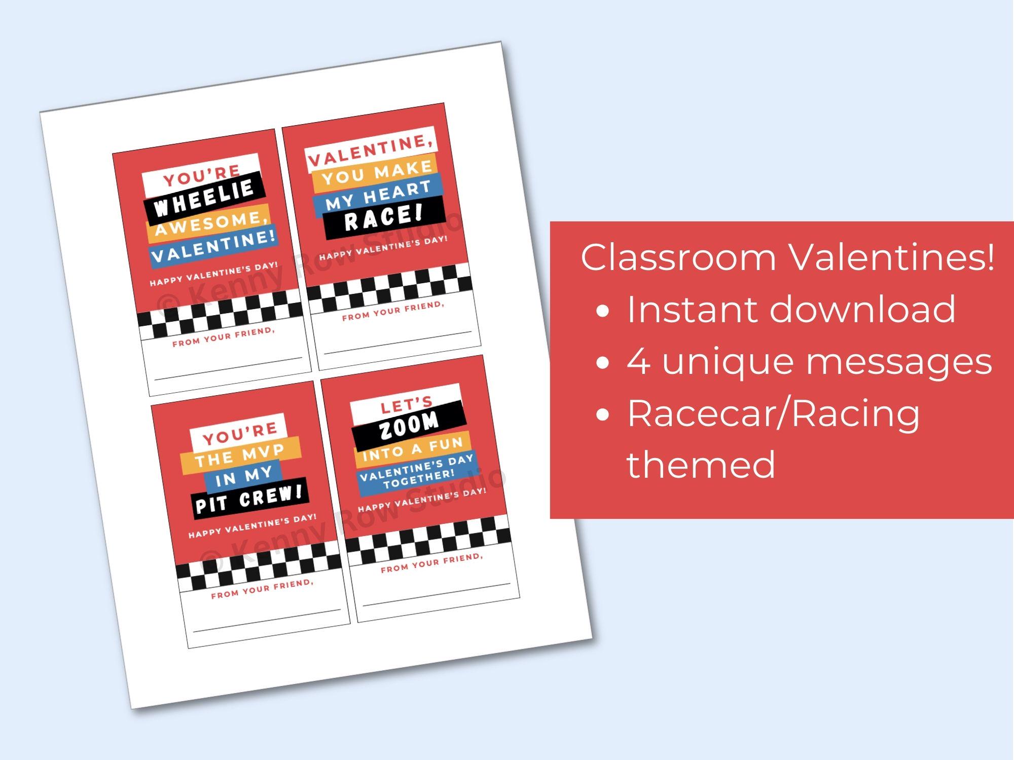 Race Car Valentine | Printable Valentines | Hot Wheels Valentines ...