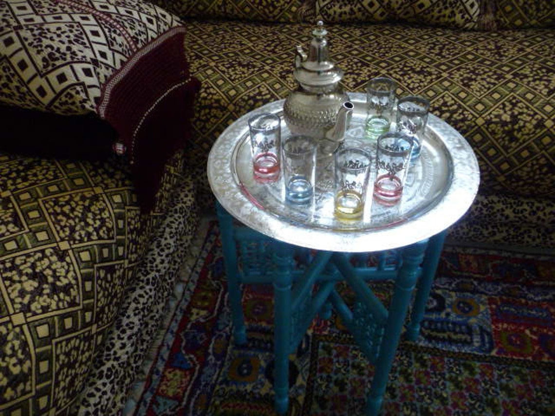 Moroccan Tea Pot Set With Table and Tray - Etsy