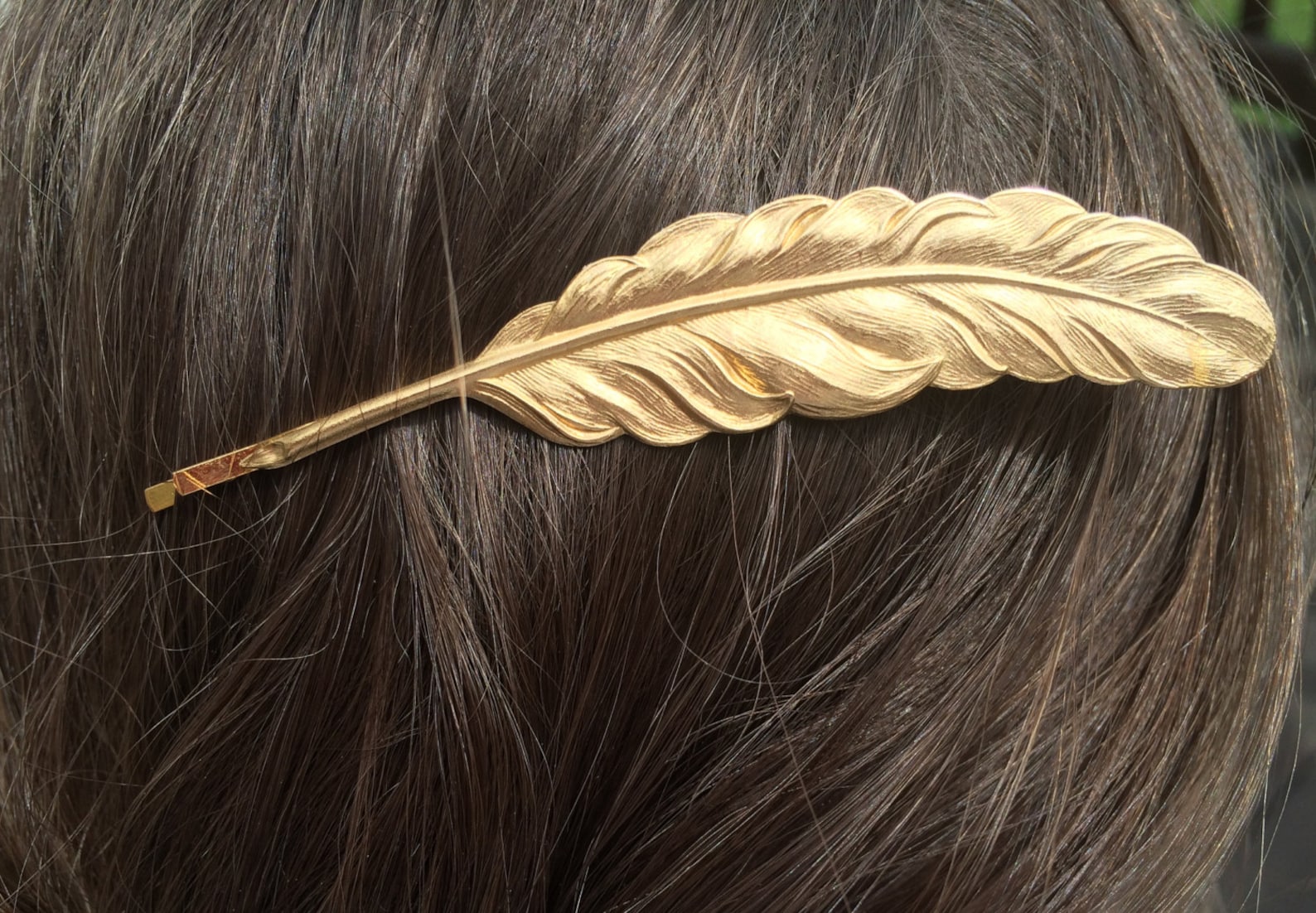 Gold Feather Hair Pin Bobby Pins Bridal Hair Clip Gold Feather Hair ...