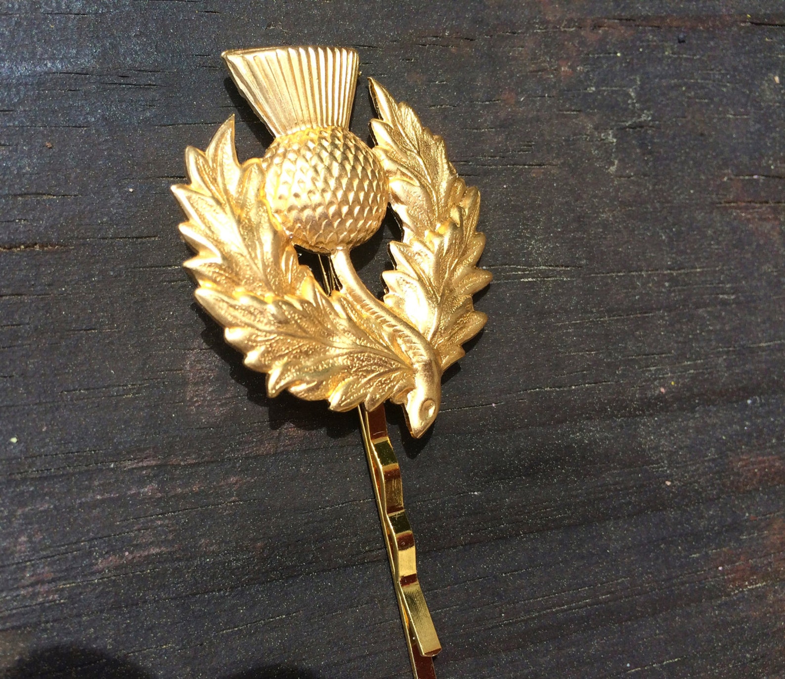 Gold Thistle Bobby Pin Bridal Hair Pin Bridal Hair Clip Rustic Woodland ...