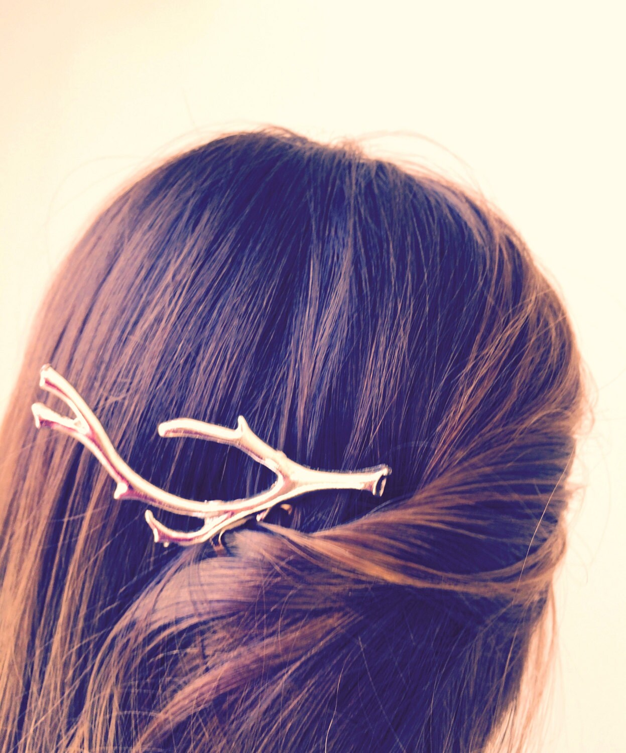 Silver Antler Hair Comb Elk Antler Hair Pin Sculpture Silver Hunting ...