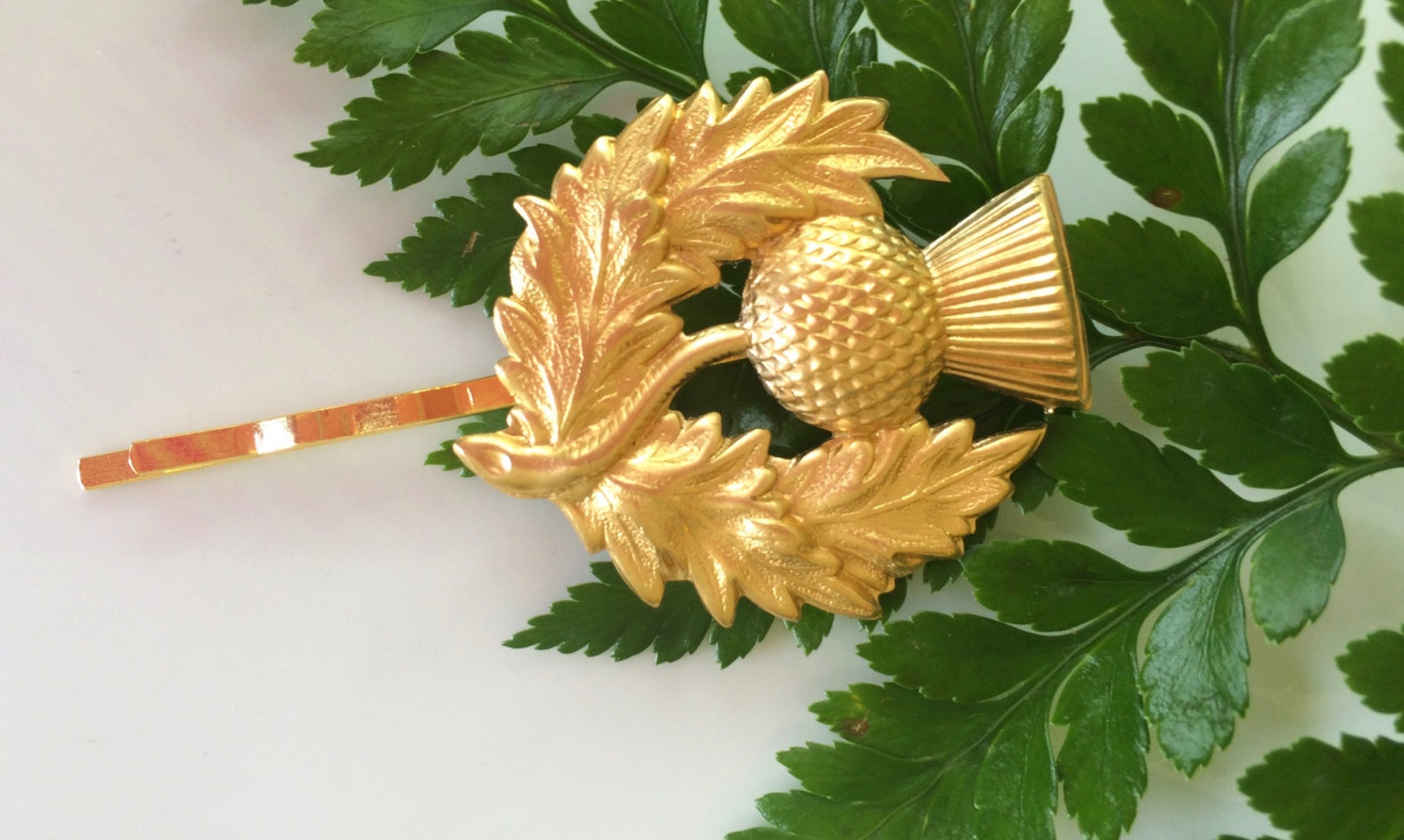 Gold Thistle Bobby Pin Bridal Hair Pin Bridal Hair Clip Rustic Woodland ...