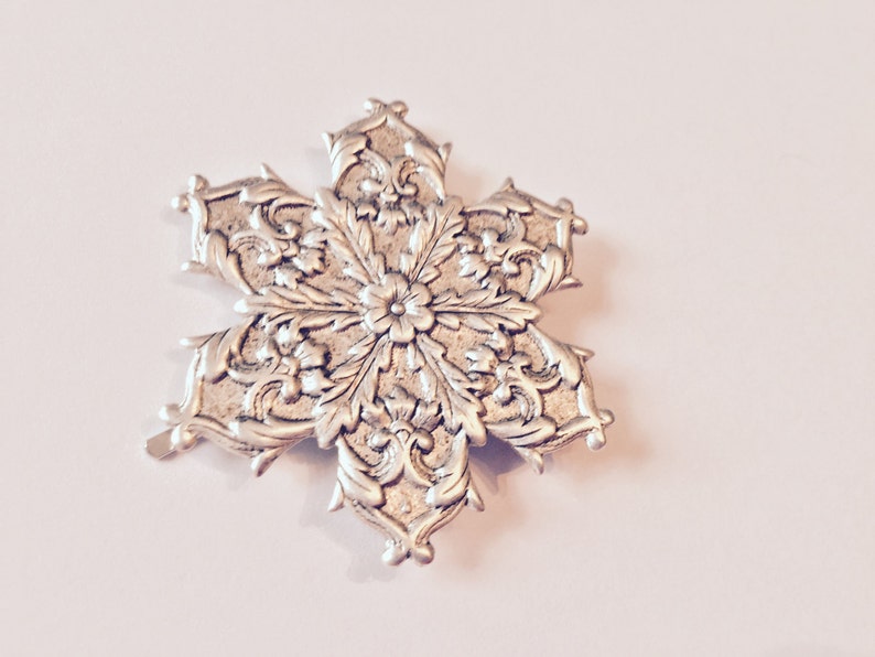 Silver Snowflake Hair Pin Snowflake Bobby Pin Christmas Hair Clip ...