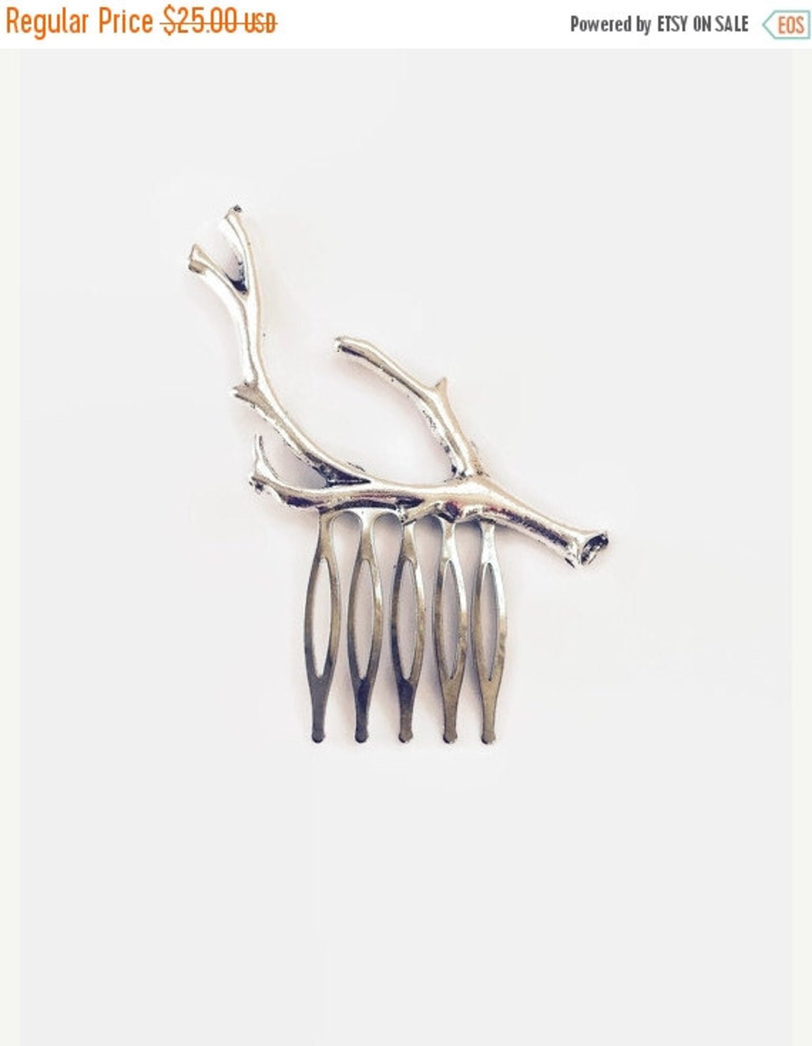 Silver Antler Hair Comb Elk Antler Hair Pin Sculpture Silver Hunting ...