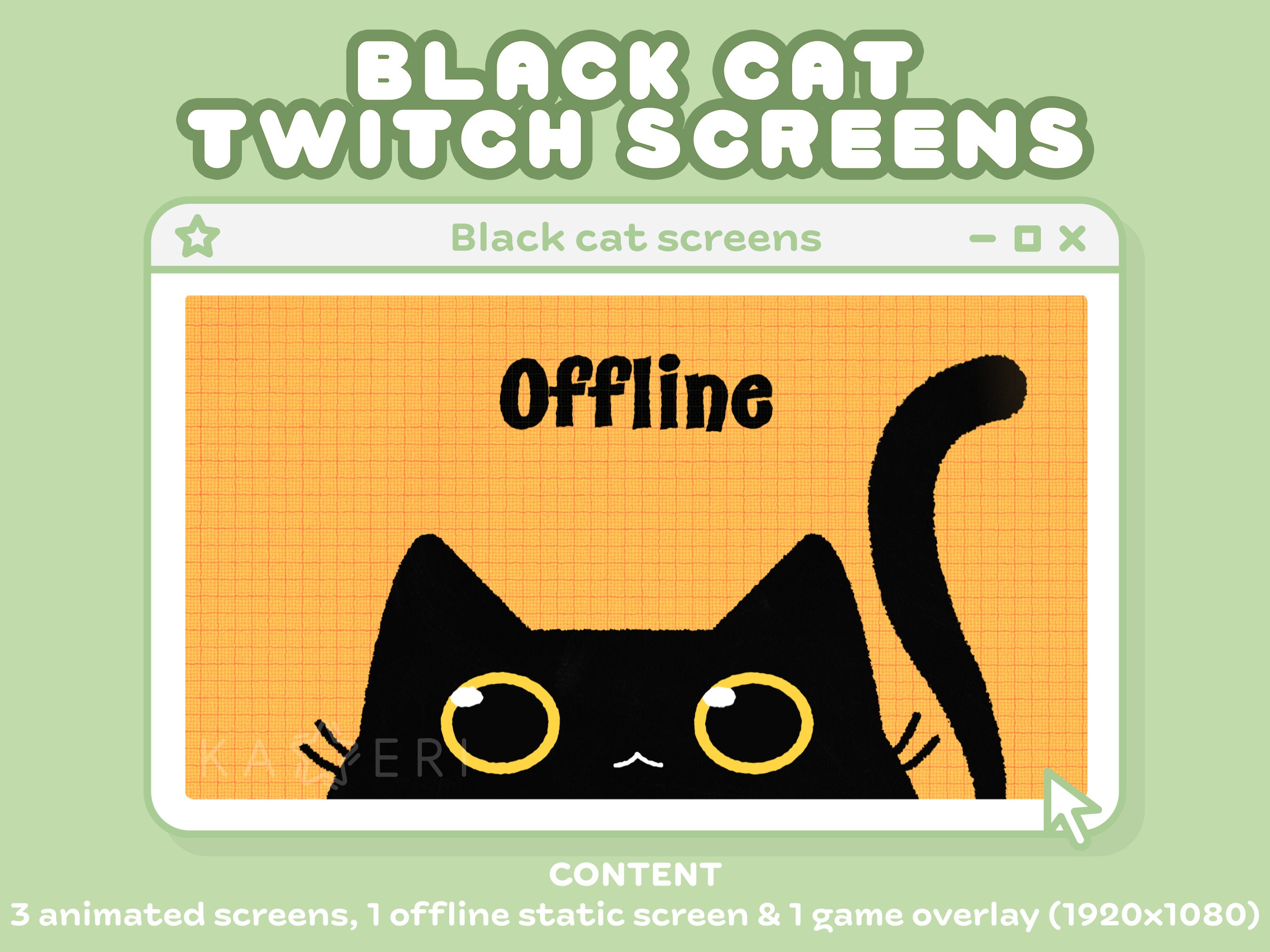 Animated Cat Twitch Screen | Halloween Cute Cat Overlay | Stream ...