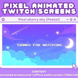 Cute Night Sky | Pixel Starry Sky Screen | Animated Screen | Twitch ...