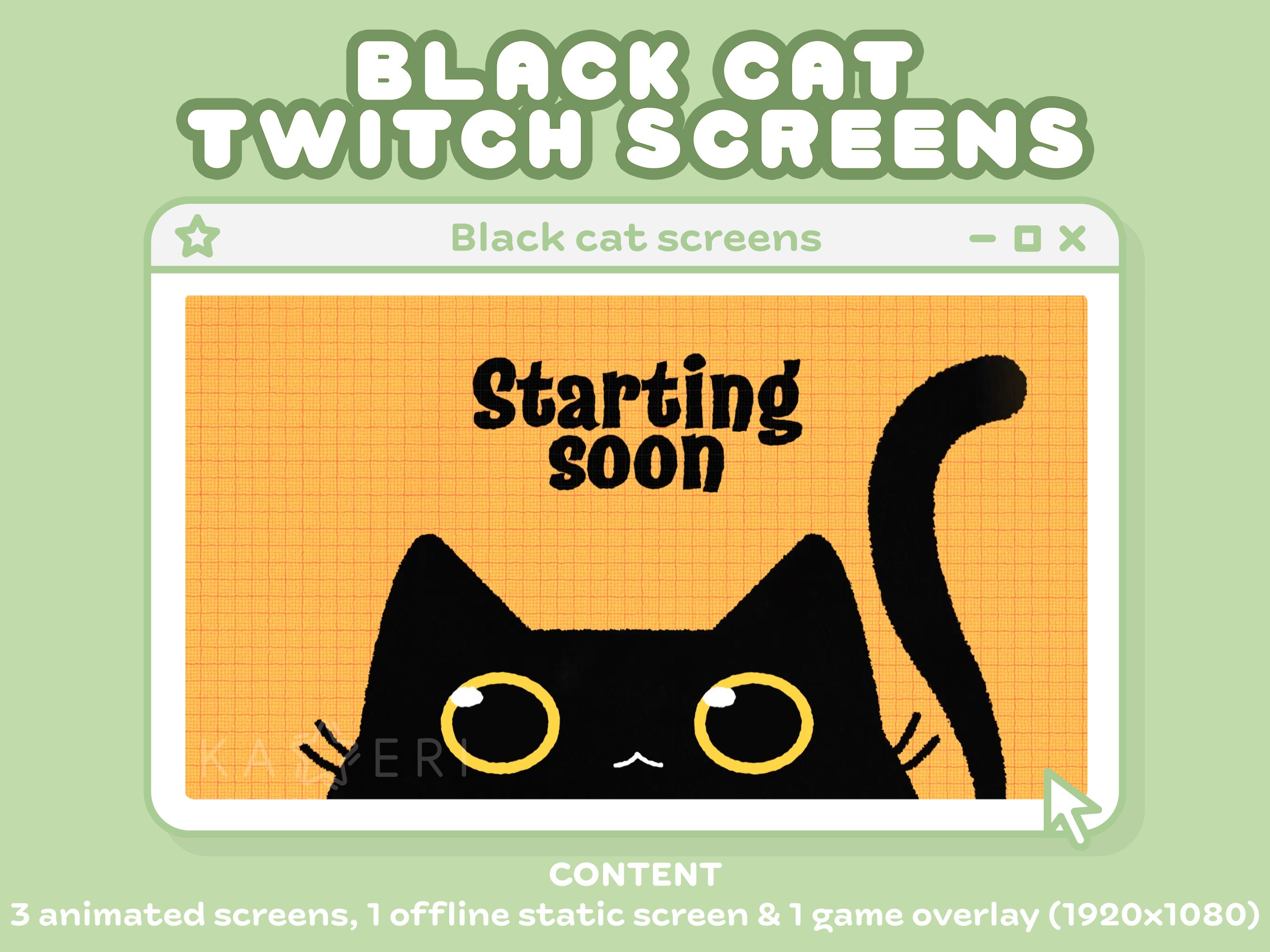 Animated Cat Twitch Screen | Halloween Cute Cat Overlay | Stream ...