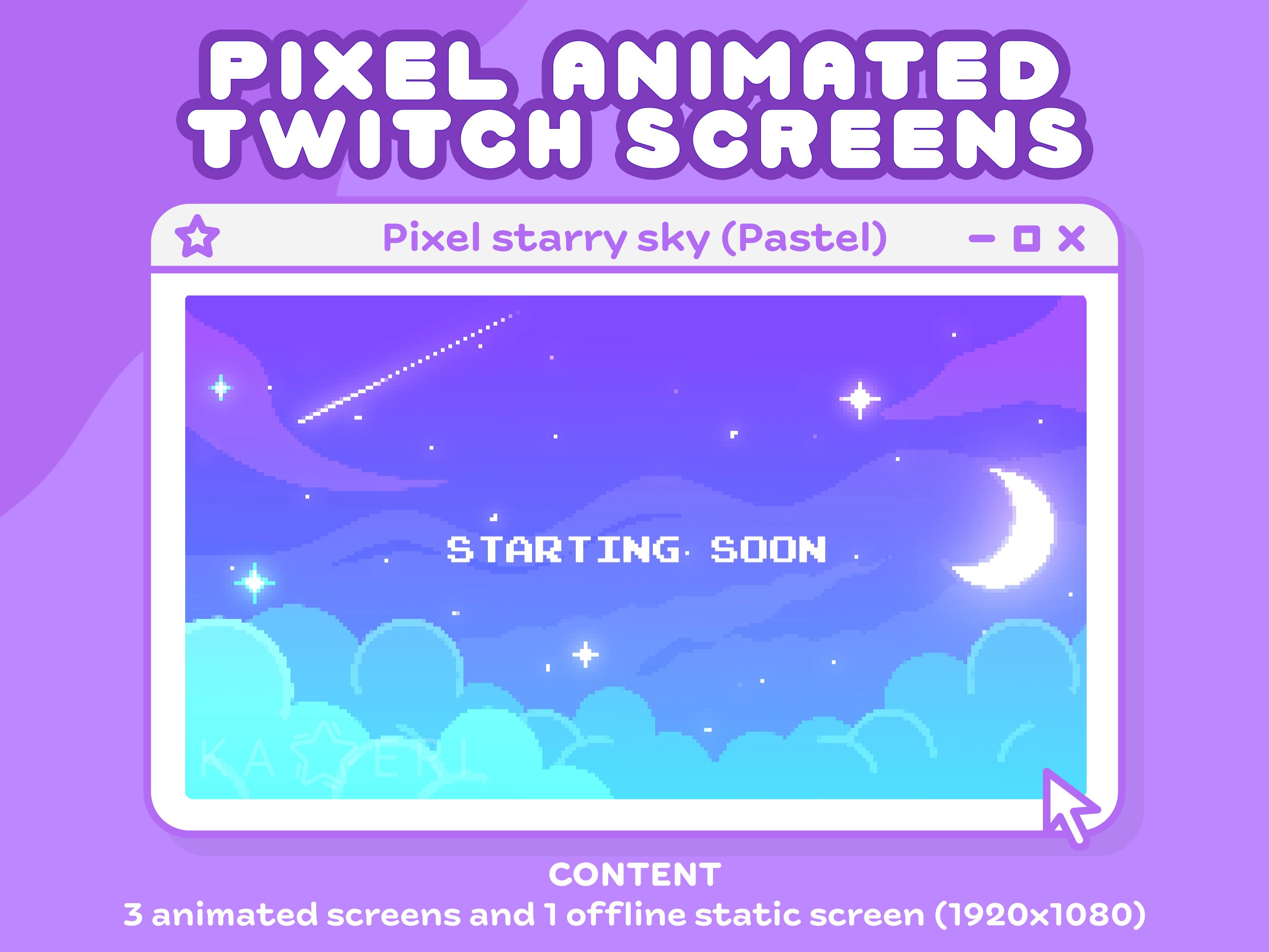 Cute Night Sky | Pixel Starry Sky Screen | Animated Screen | Twitch ...