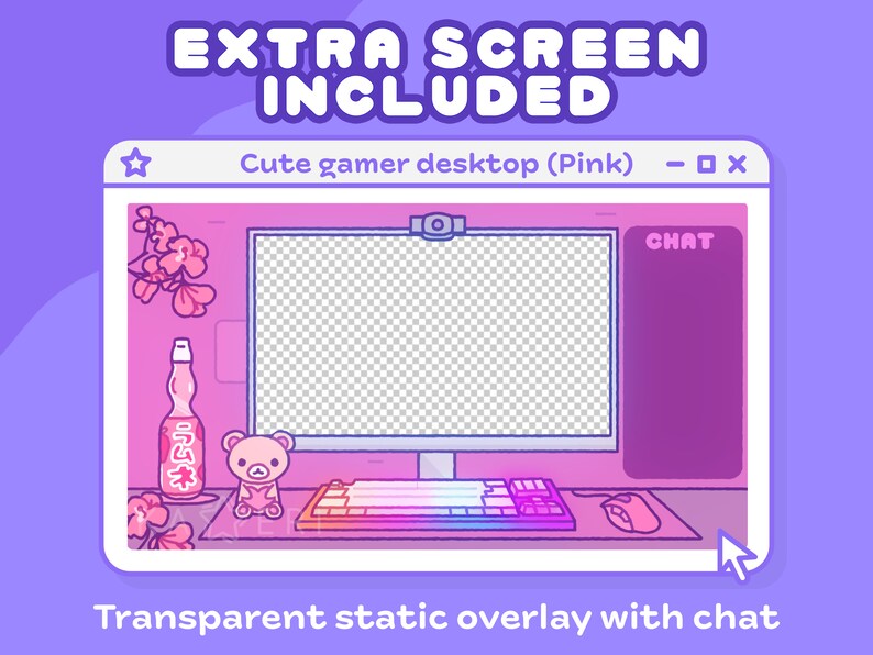 Cute Pink Animated Stream Screens Twitch Scenes Kawaii Gamer Cute ...