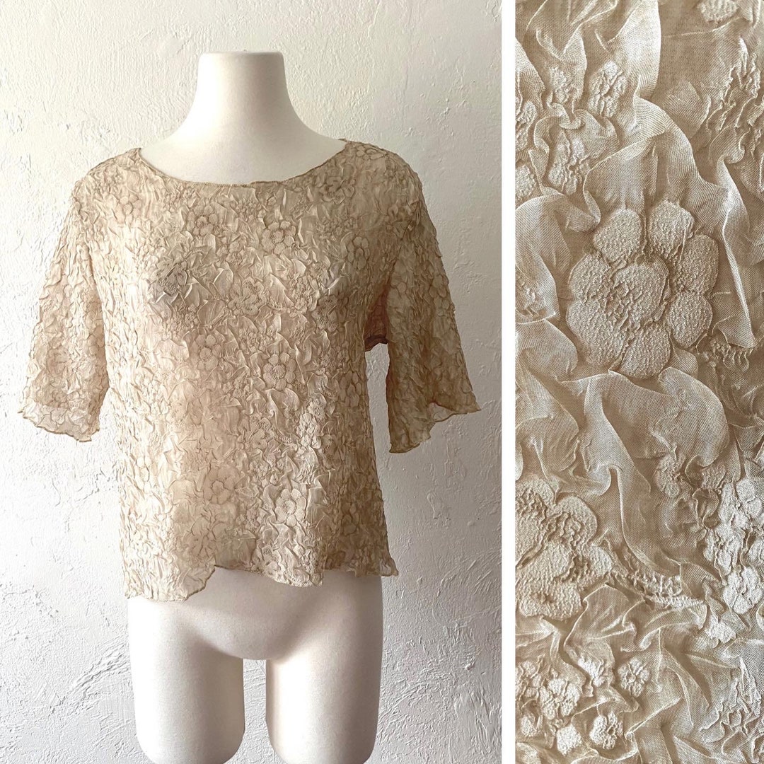 Sheer Scrunchy Texture Top - Etsy