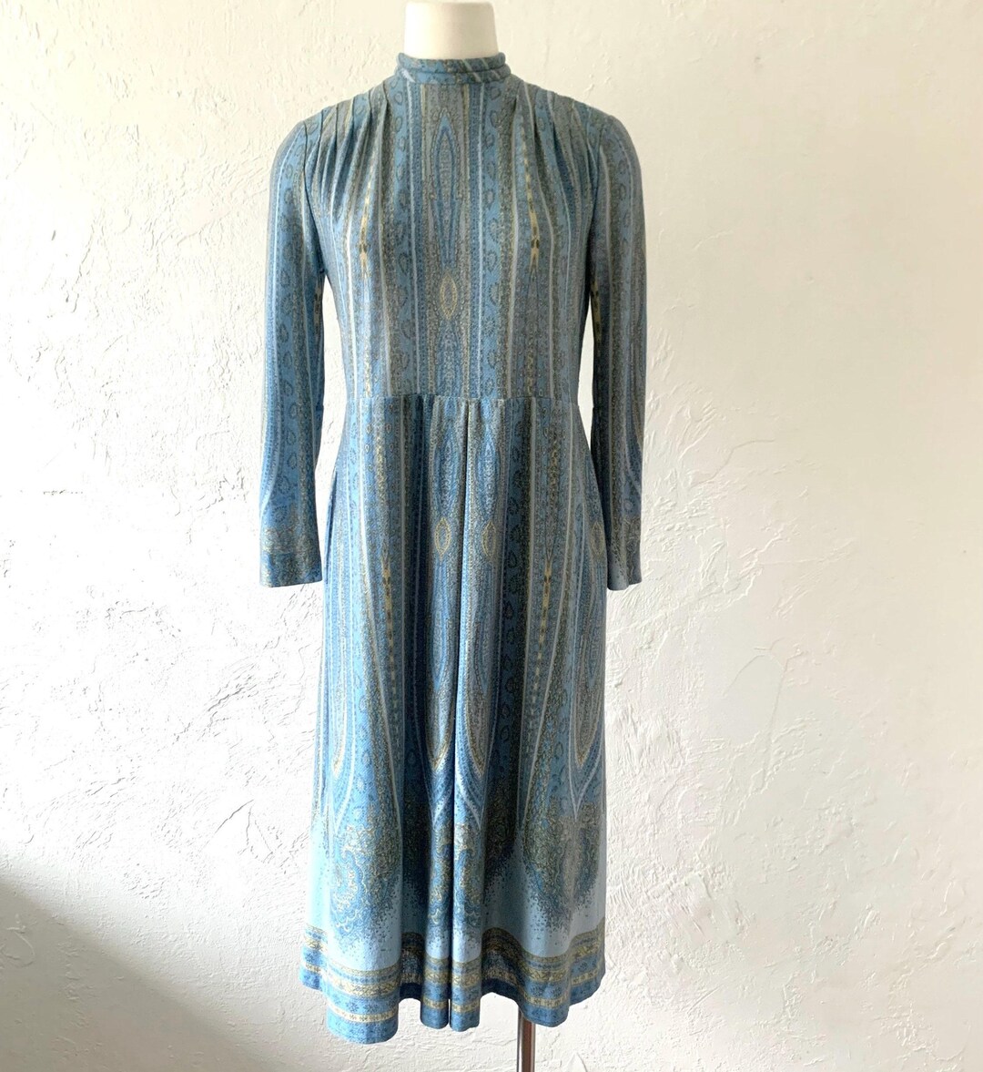 60s Engineered Print Knit Dress - Etsy