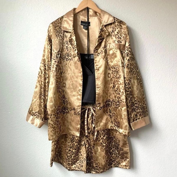 Leopard Print Silk Pajamas - Etsy