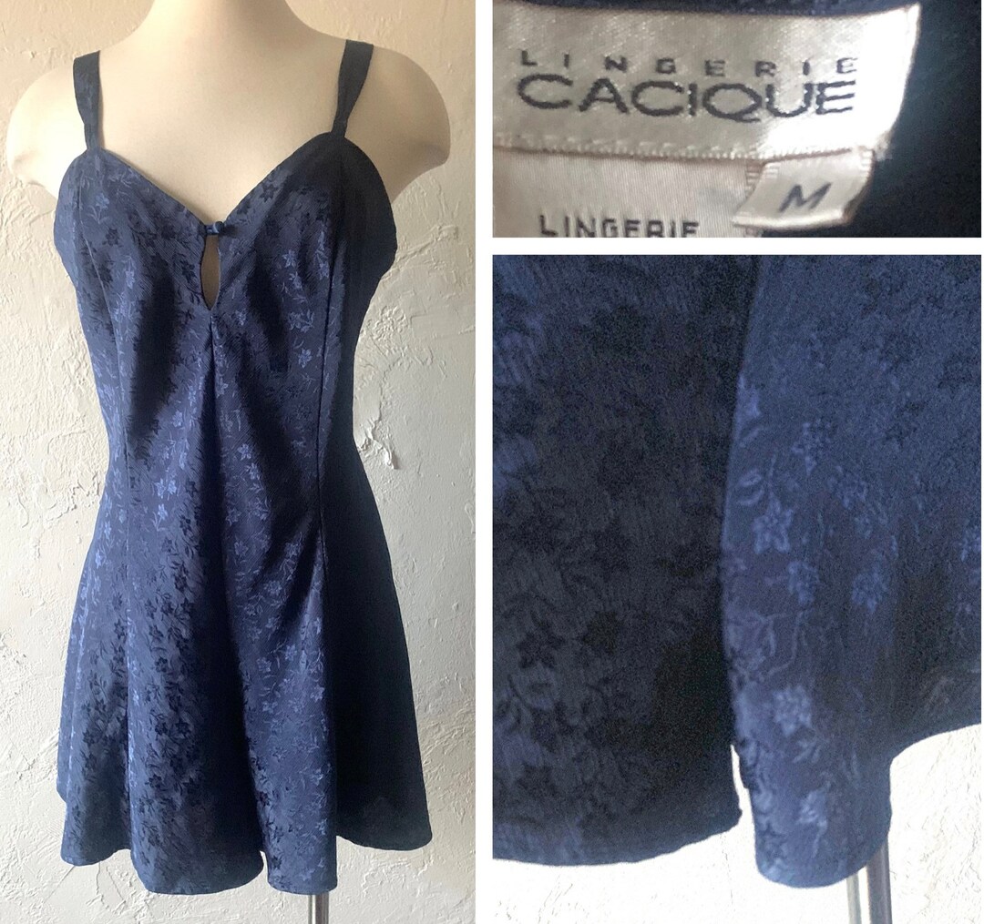80s Cacique Navy Blue Teddy / Romper Medium - Etsy