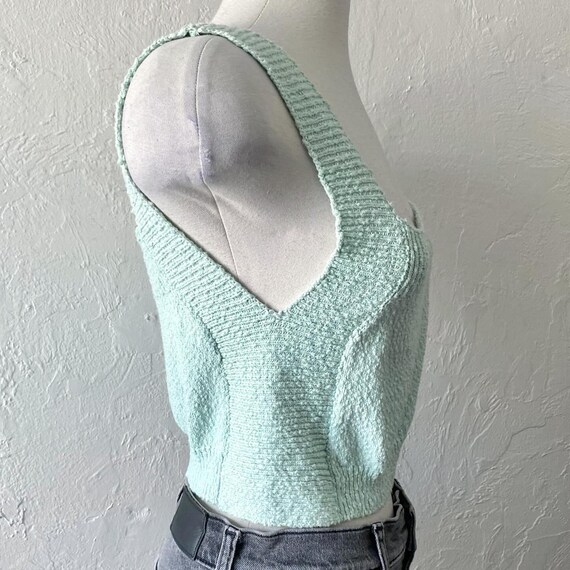 Maeve cotton mint green knit crop top - Gem