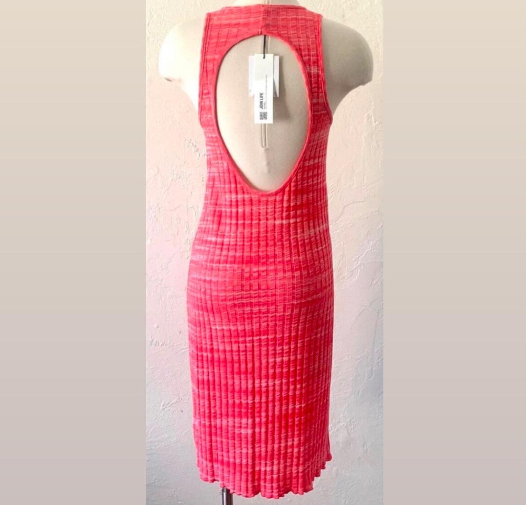 Zara Hot Pink Space Dye Knit Cut Out Dress NWT - Etsy