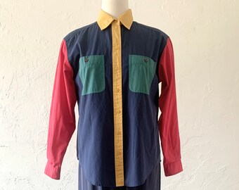 Color Block Shirt - Etsy