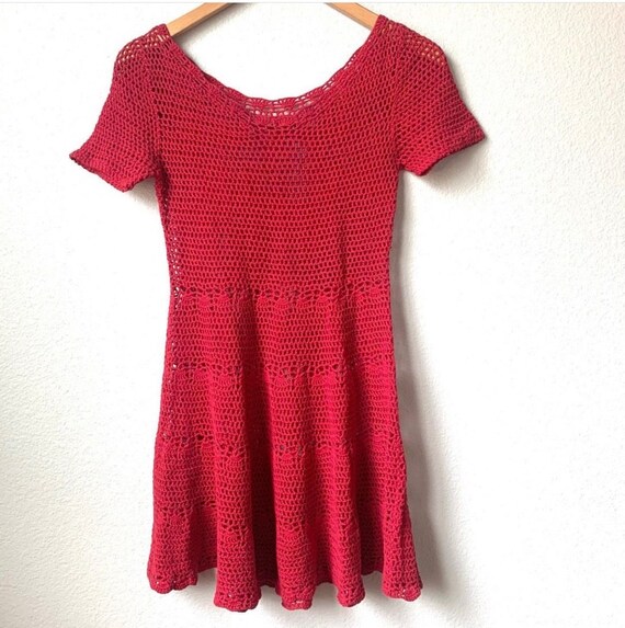 Cotton crochet mini dress - Gem