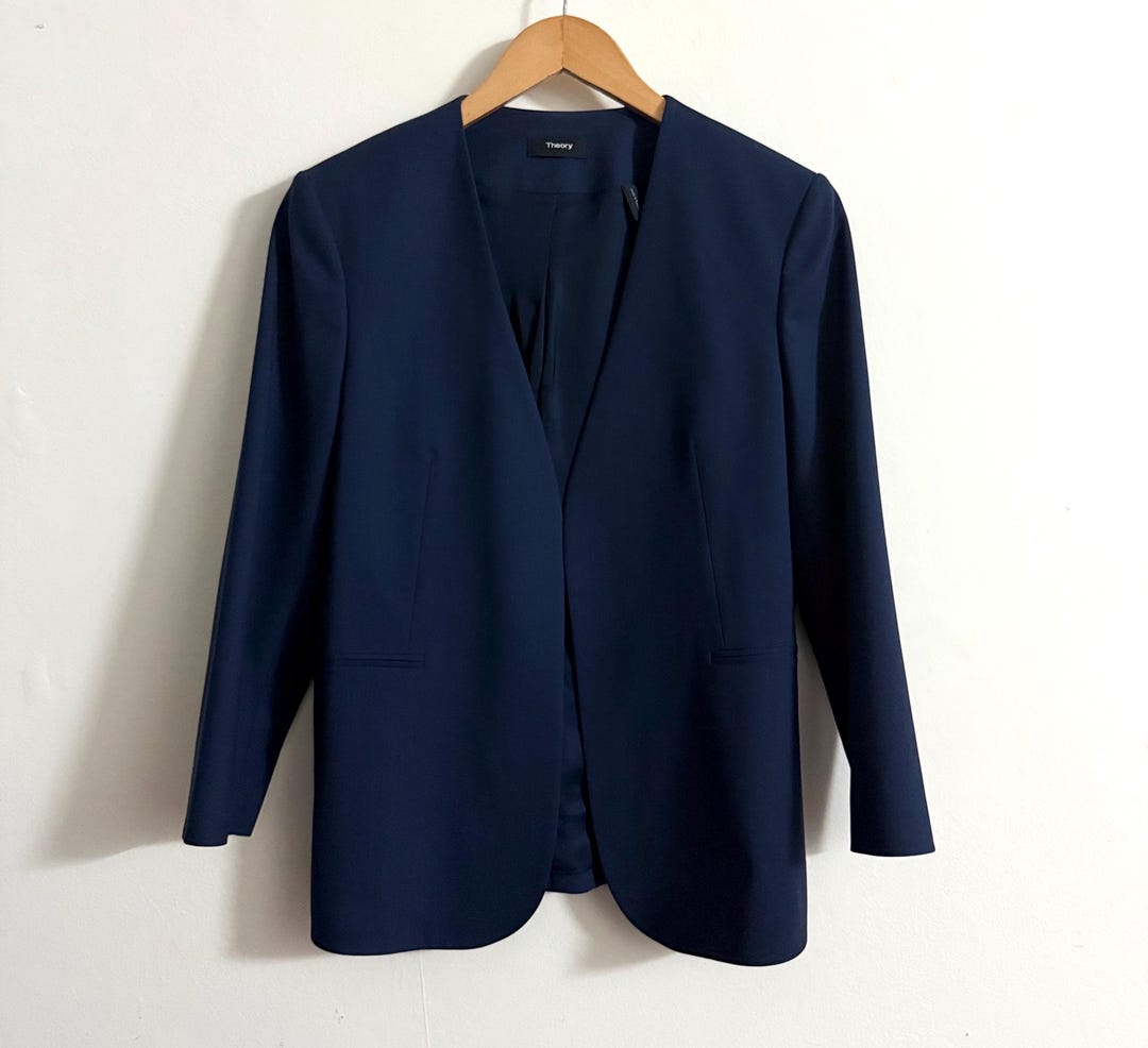 Theory Navy Wool Blazer - Etsy