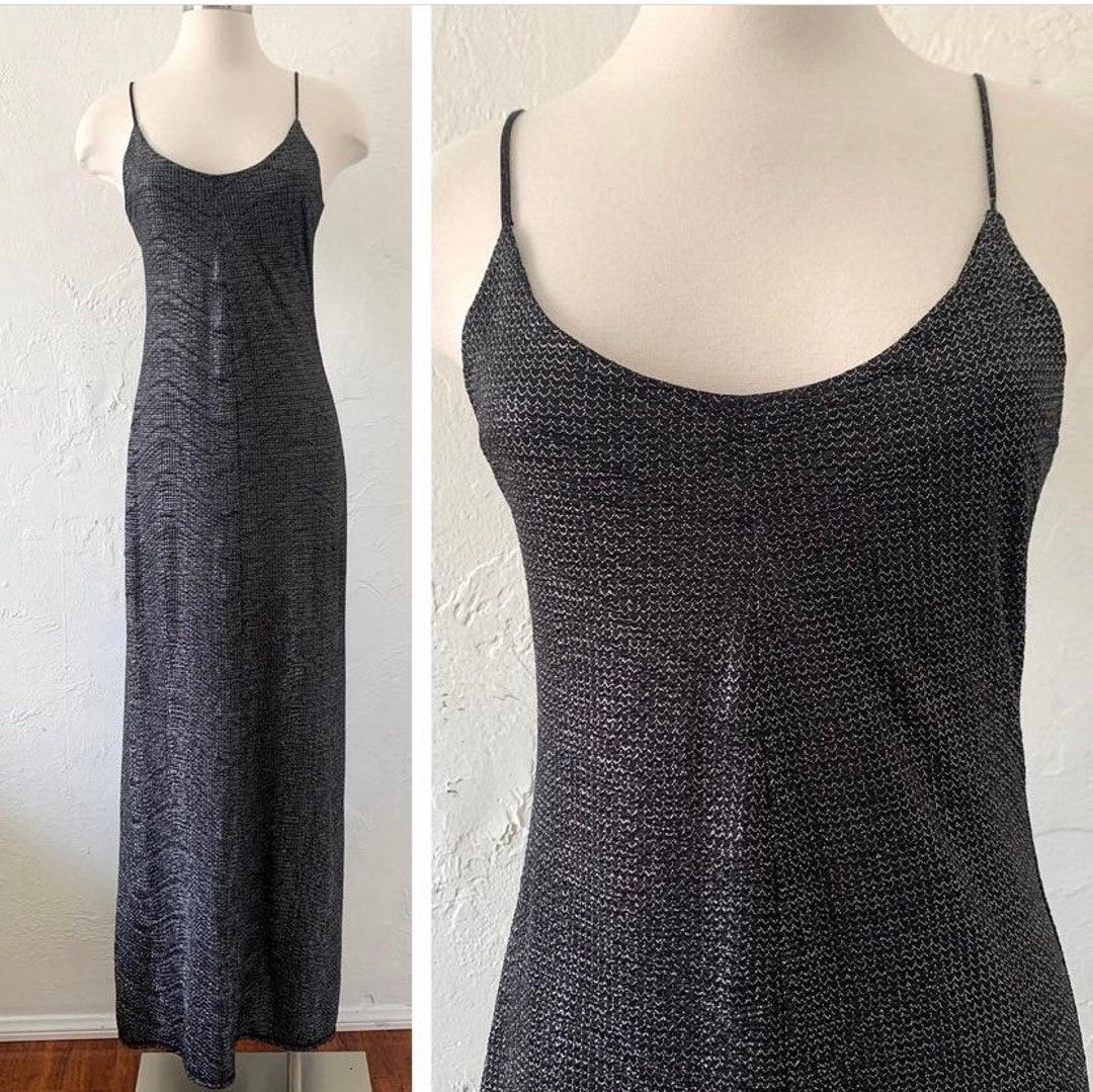 70s Disco Vibes BGBG Blk Sparkly Stretch Knit Dress - Etsy