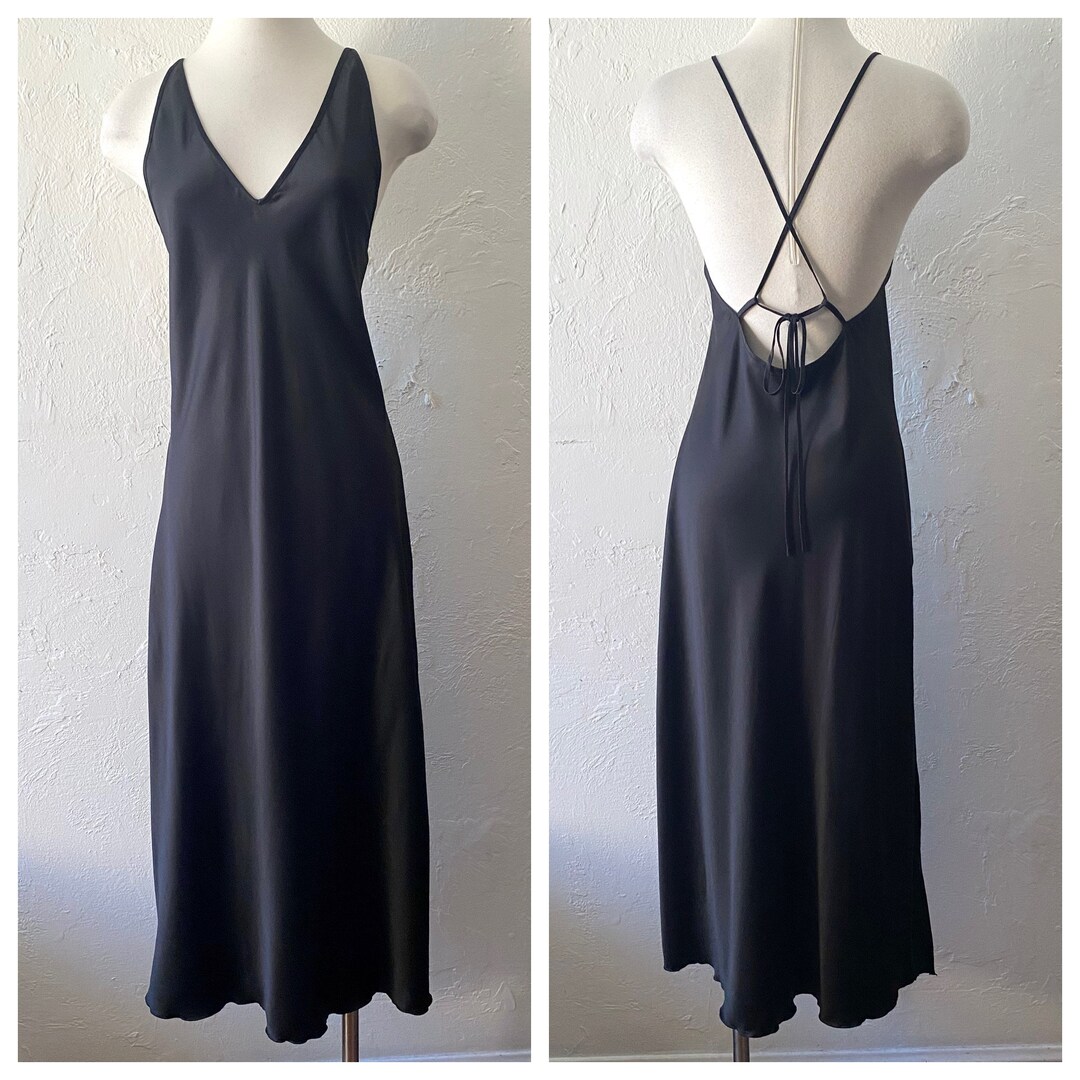 Vtg Sexy Satin Backless Night Gown W/ Slits - Etsy