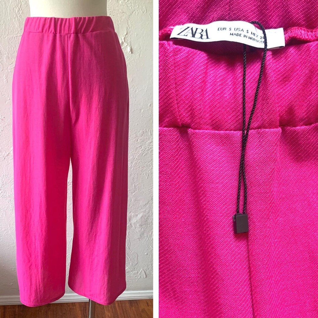 NWT Zara Hot Pink Crop Pants - Etsy