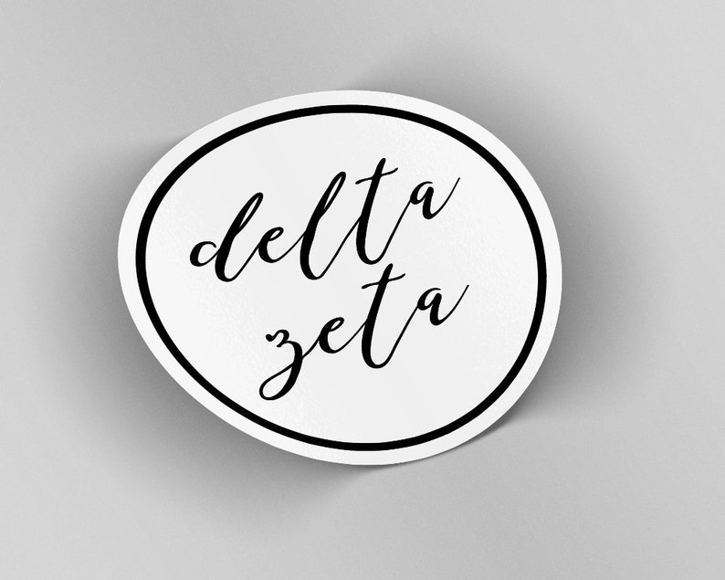 DZ Delta Zeta Circle Script Sticker - Etsy