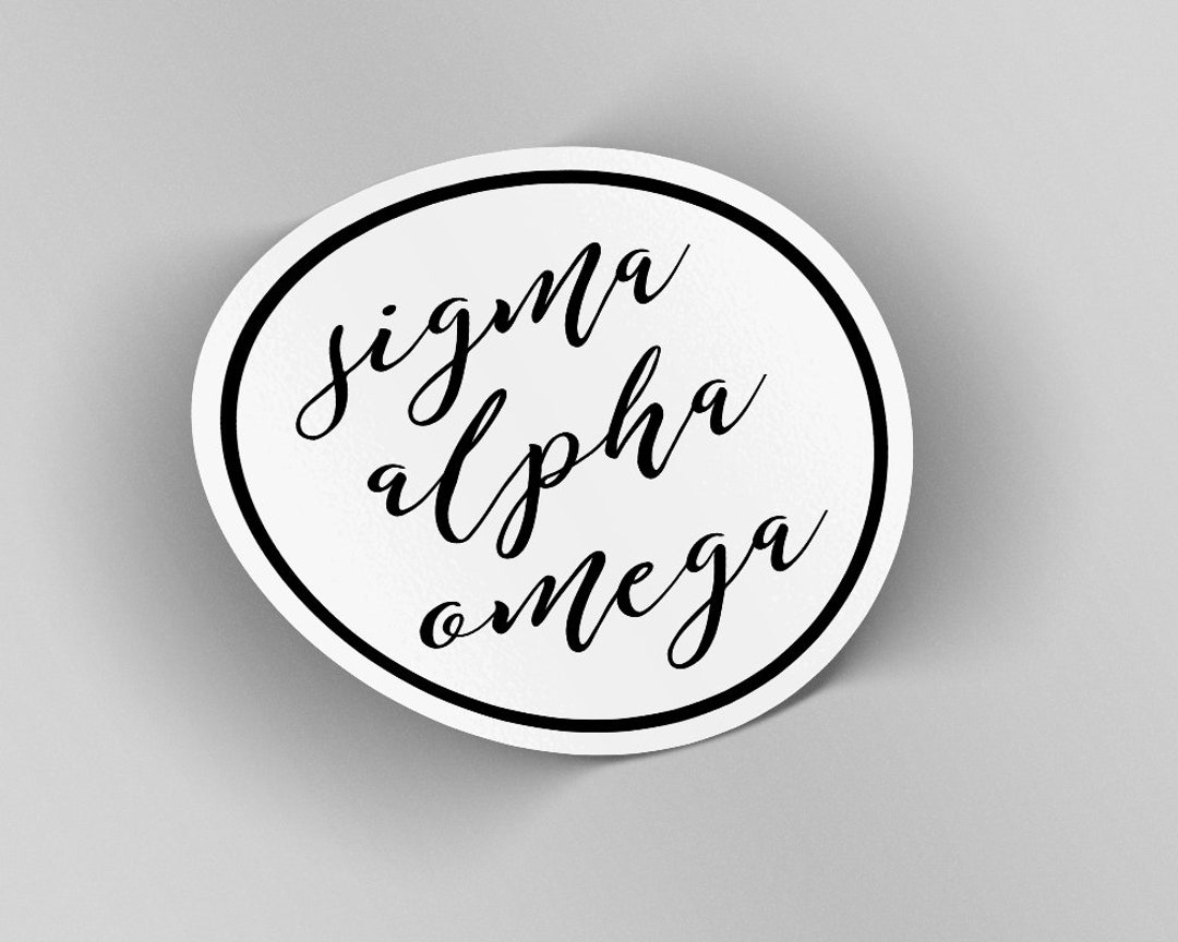 SAO Sigma Alpha Omega Circle Script Sticker - Etsy