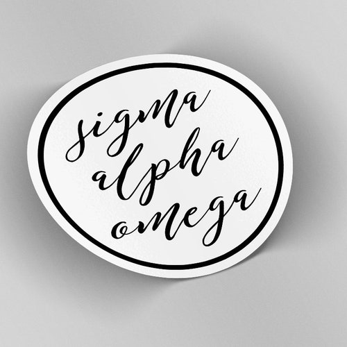 SAO Sigma Alpha Omega Circle Script Sticker - Etsy