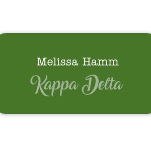 KD Kappa Delta Script Name Tag - Etsy