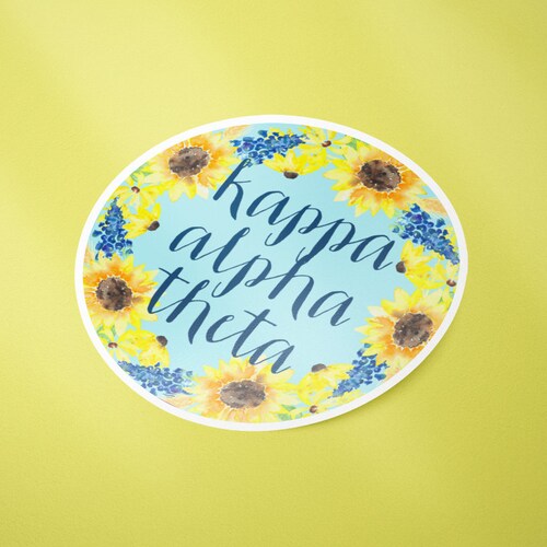 Kao Kappa Alpha Theta Circle Letter Decal Laptop Sticker Car Etsy