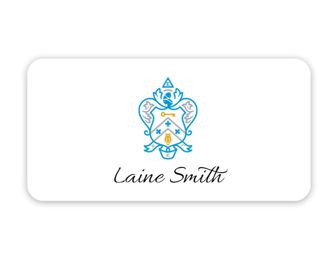 KKG Kappa Kappa Gamma Crest Name Tag - Etsy