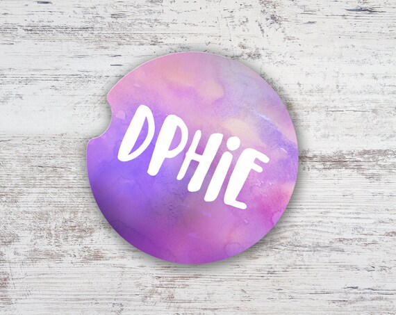 Dphie Delta Phi Epsilon Watercolor Sandstone Car Coaster Greek | Etsy